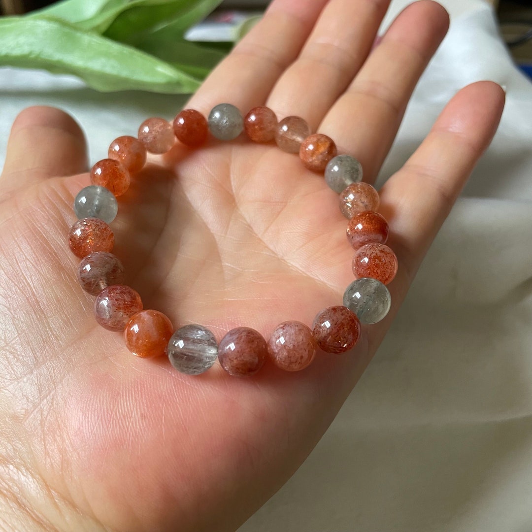 9mm High Quality Natural Arusha Sunstone and Green Bery L Beads ...