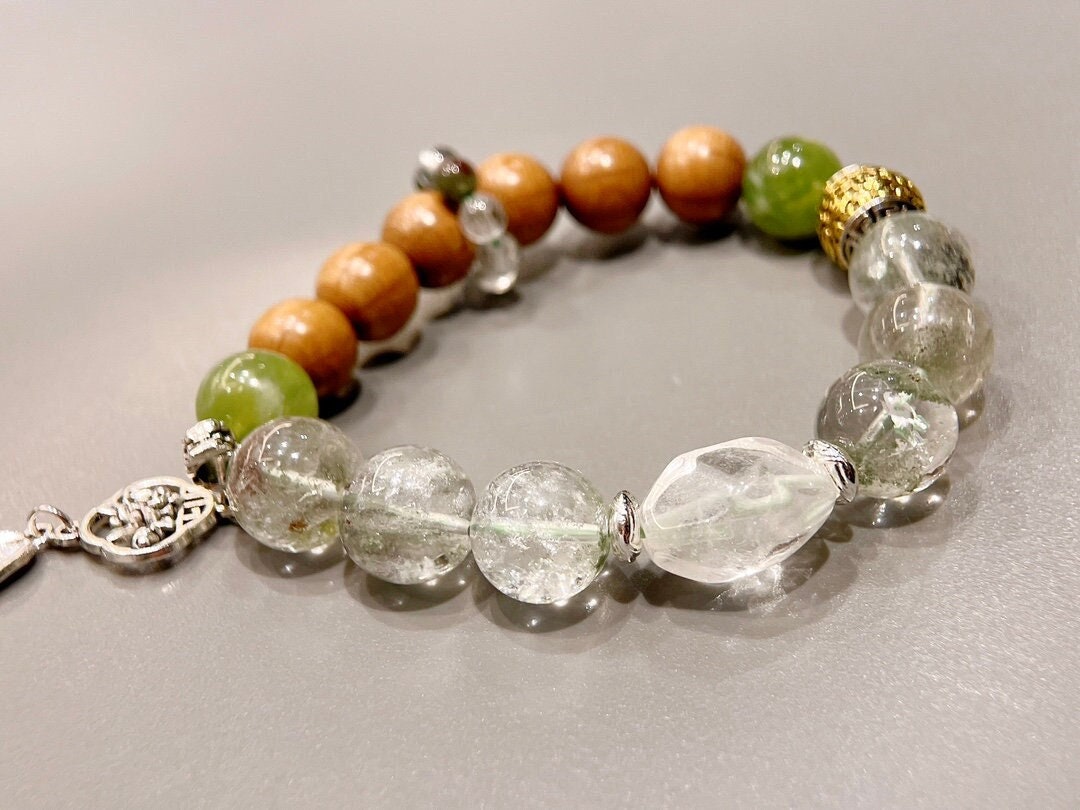 12mm Green Phantom 11mm Six-path Wood Grapefruit Jade Clear Quartz ...