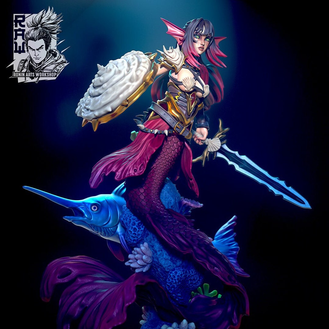 Urasyl Mermaid Infiltrator | HEROIC 32mm Scale Resin Miniature | 14K ...