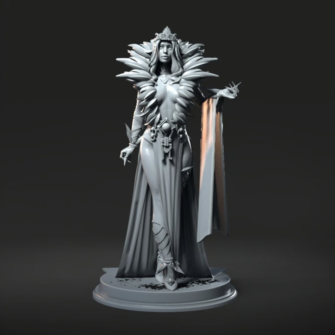 Dark Queen 32 & 75mm Scale Resin Miniature 12K Resolution Dnd ...