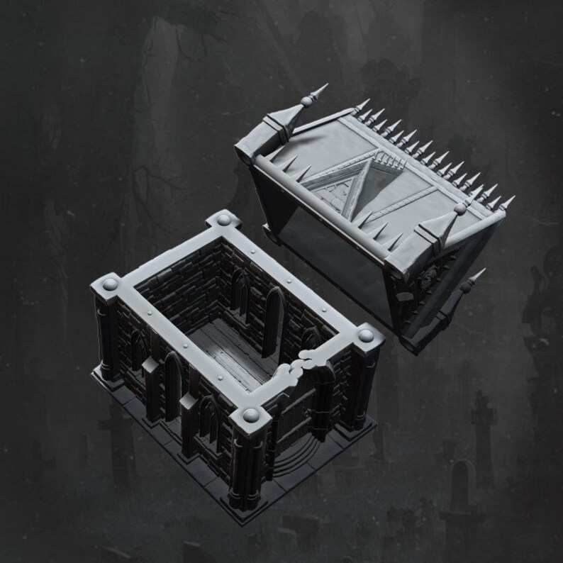 Crypt With Interior 32mm Scale Miniature Building 12K Resolution ...