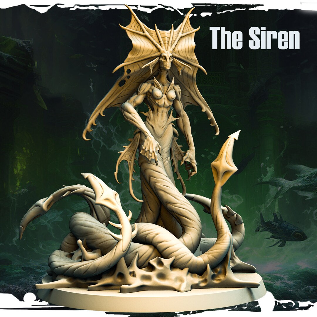 The Siren | 55mm Miniature | 14K Resolution | Dungeons and Dragons ...
