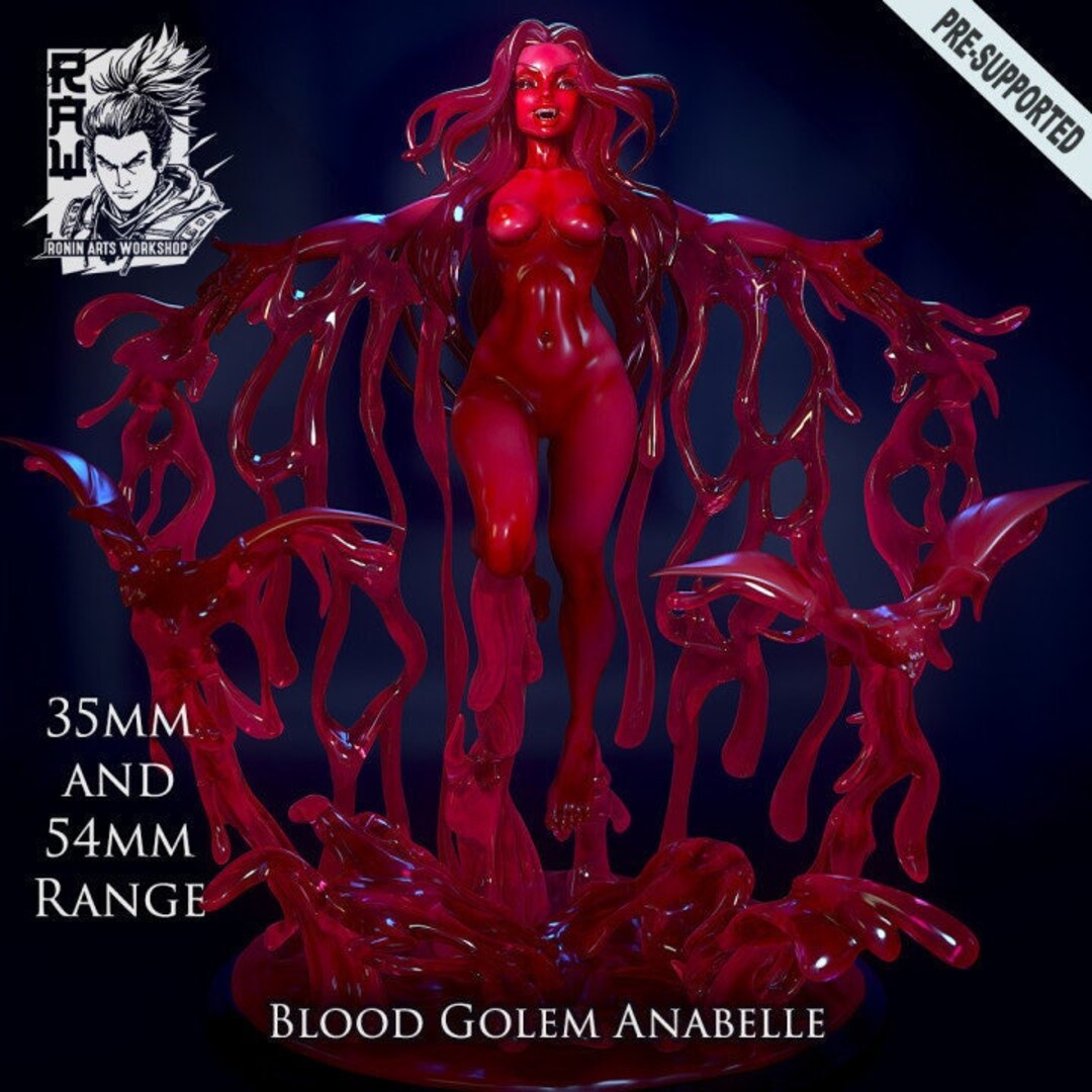 Blood Golem Annabelle | HEROIC 32 & 54mm Scale Resin Miniature | 14K Resolution | NSFW | Dnd ...