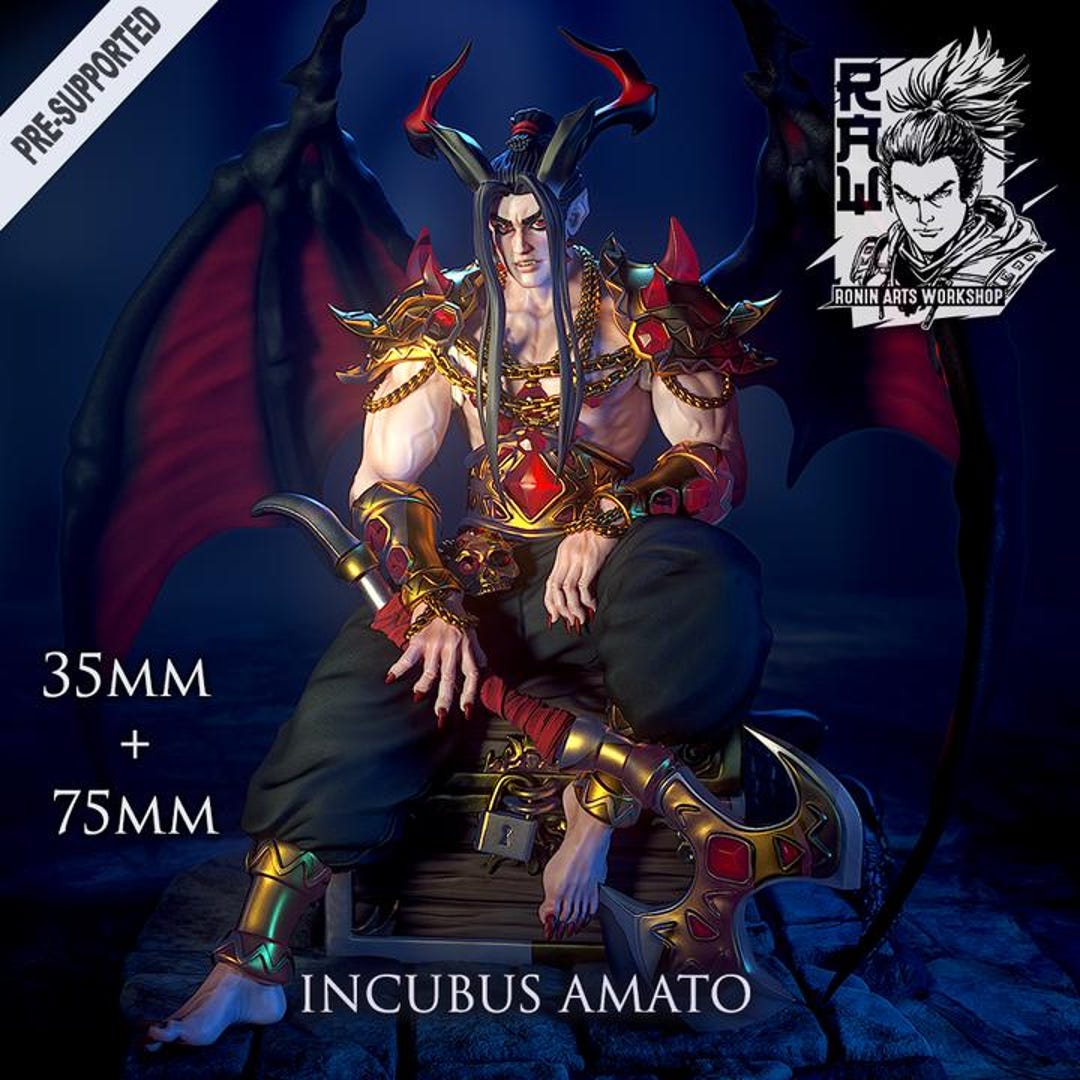 Incubus Amato | HEROIC 32 & 75mm Scale Resin Miniature | 14K Resolution ...