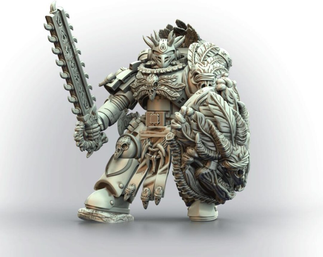 Space Marine Crow Tribe 32mm Scale Resin Miniature 12K Resolution ...