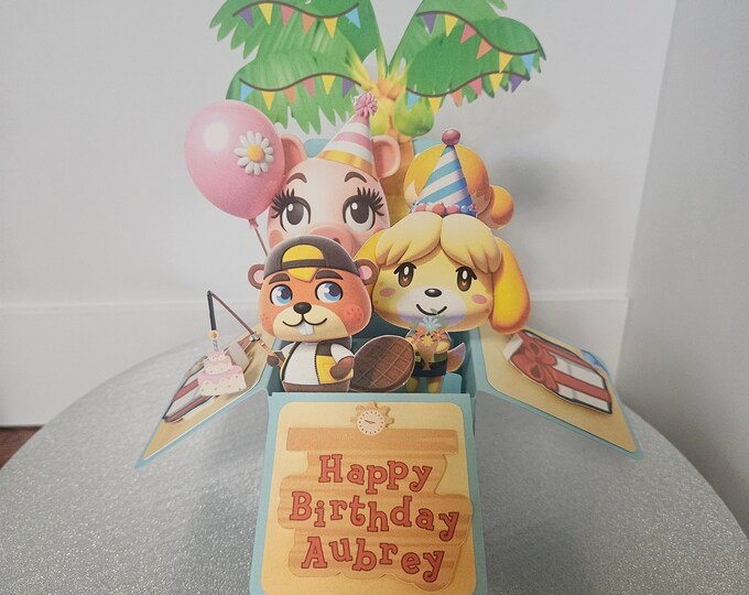 Animal Crossing Happy Birthday DIY Recipe Card Cute Greeting Card ...