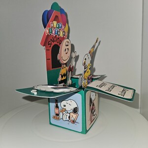 Snoopy 3D Box Birthday Card/party Decoration Personalized Keepsake Gift ...
