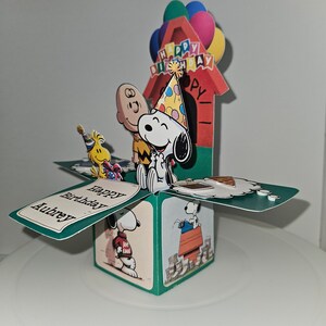 Snoopy 3D Box Birthday Card/party Decoration Personalized Keepsake Gift ...