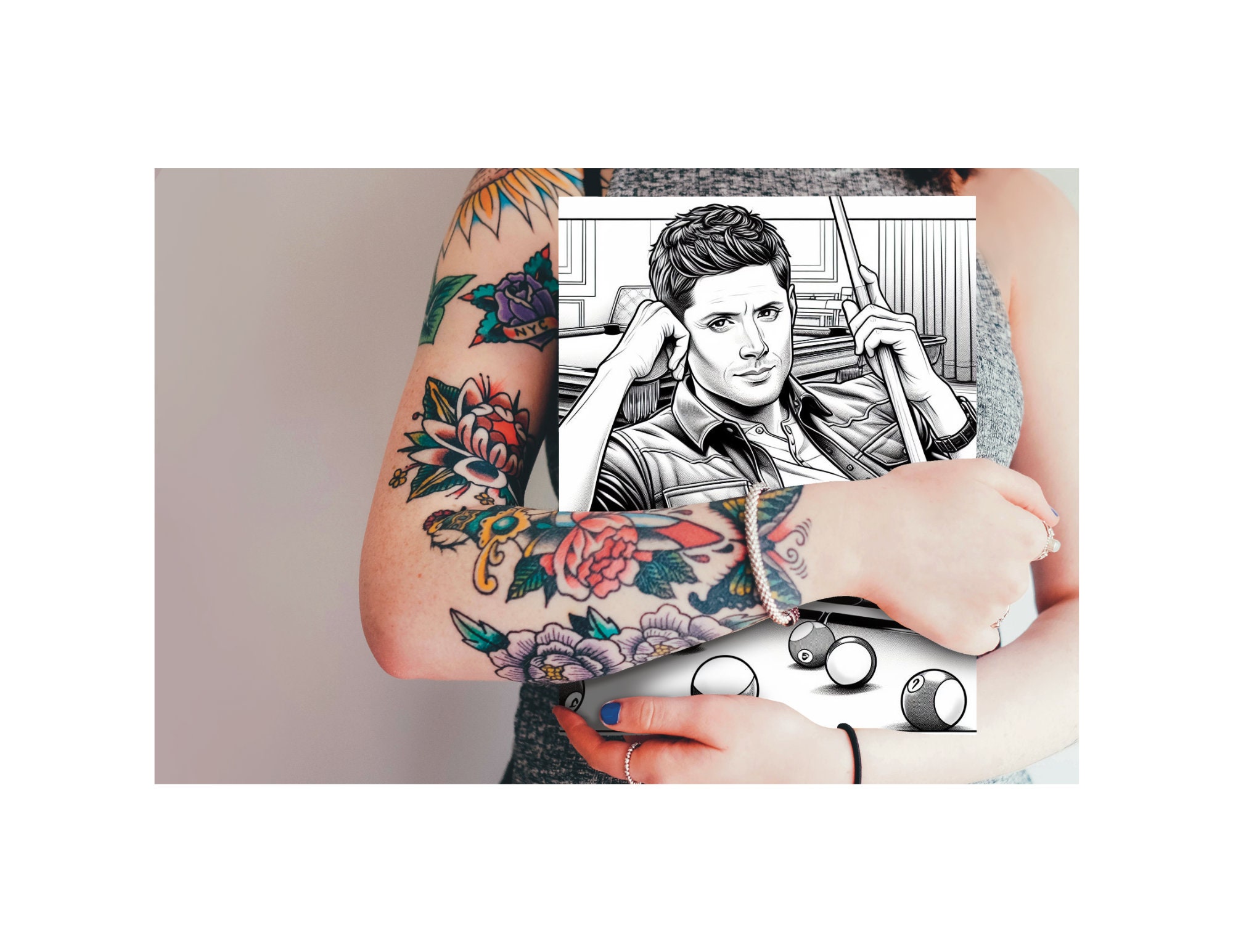 10 Dean Winchester Supernatural Adult Coloring Book Pages Digital ...