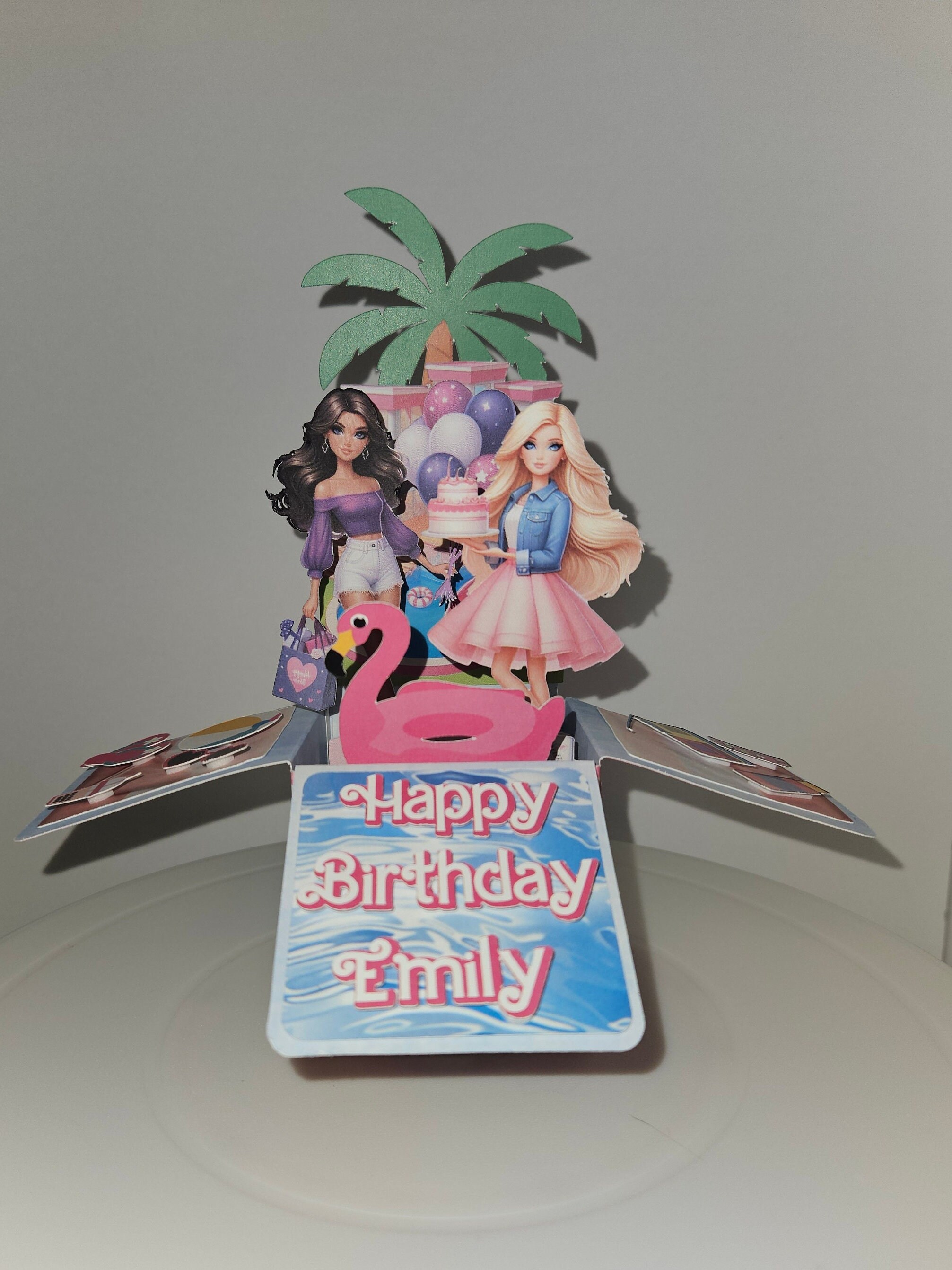 Barbi Fashion Doll Personalized Birthday Card 3D Box Card Customizable ...