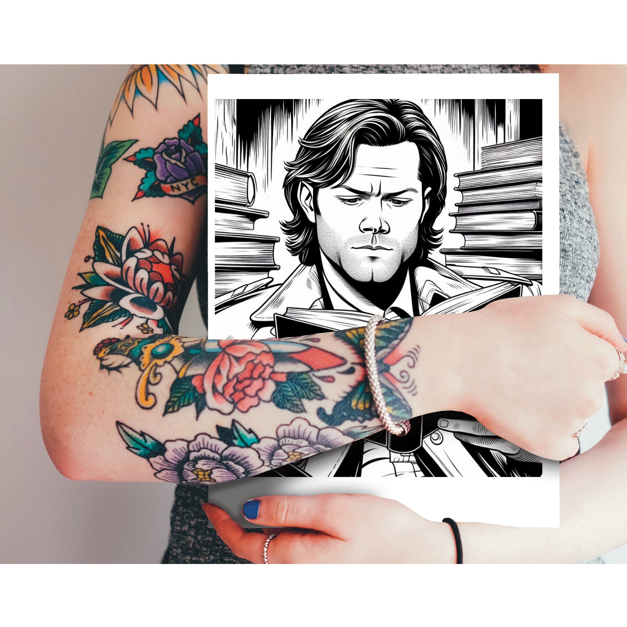 10 Sam Winchester Supernatural Adult Coloring Book Pages Digital ...