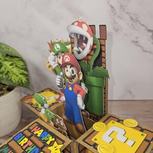 Mario Personalized Birthday Card - 3D Box Card Customizable With Name ...