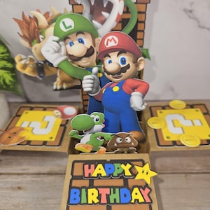 Mario Personalized Birthday Card - 3D Box Card Customizable With Name ...