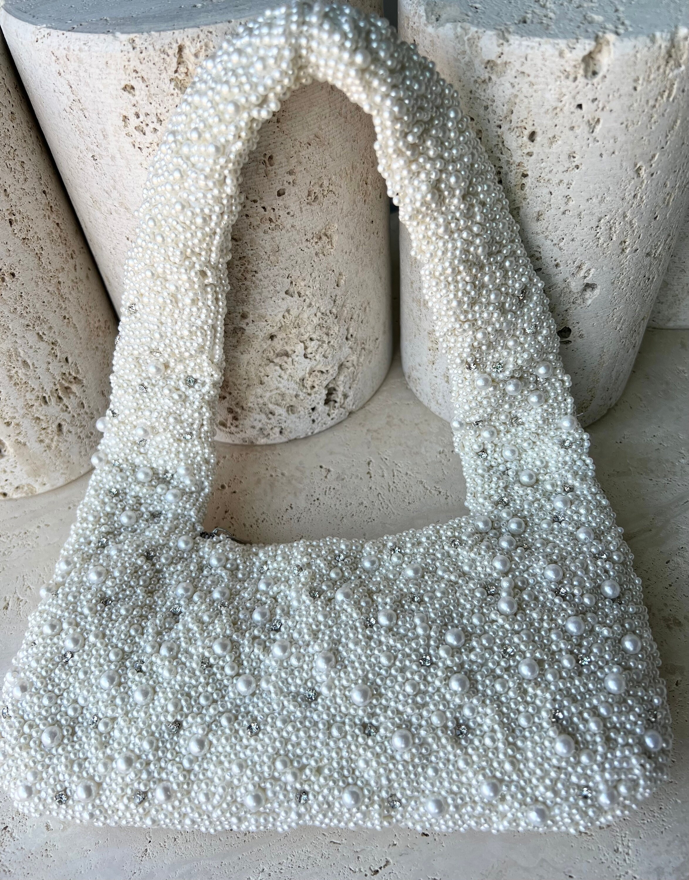 RARE Pearl Purse, Pearls With Crystal Detail, Modern Bride, Wedding ...