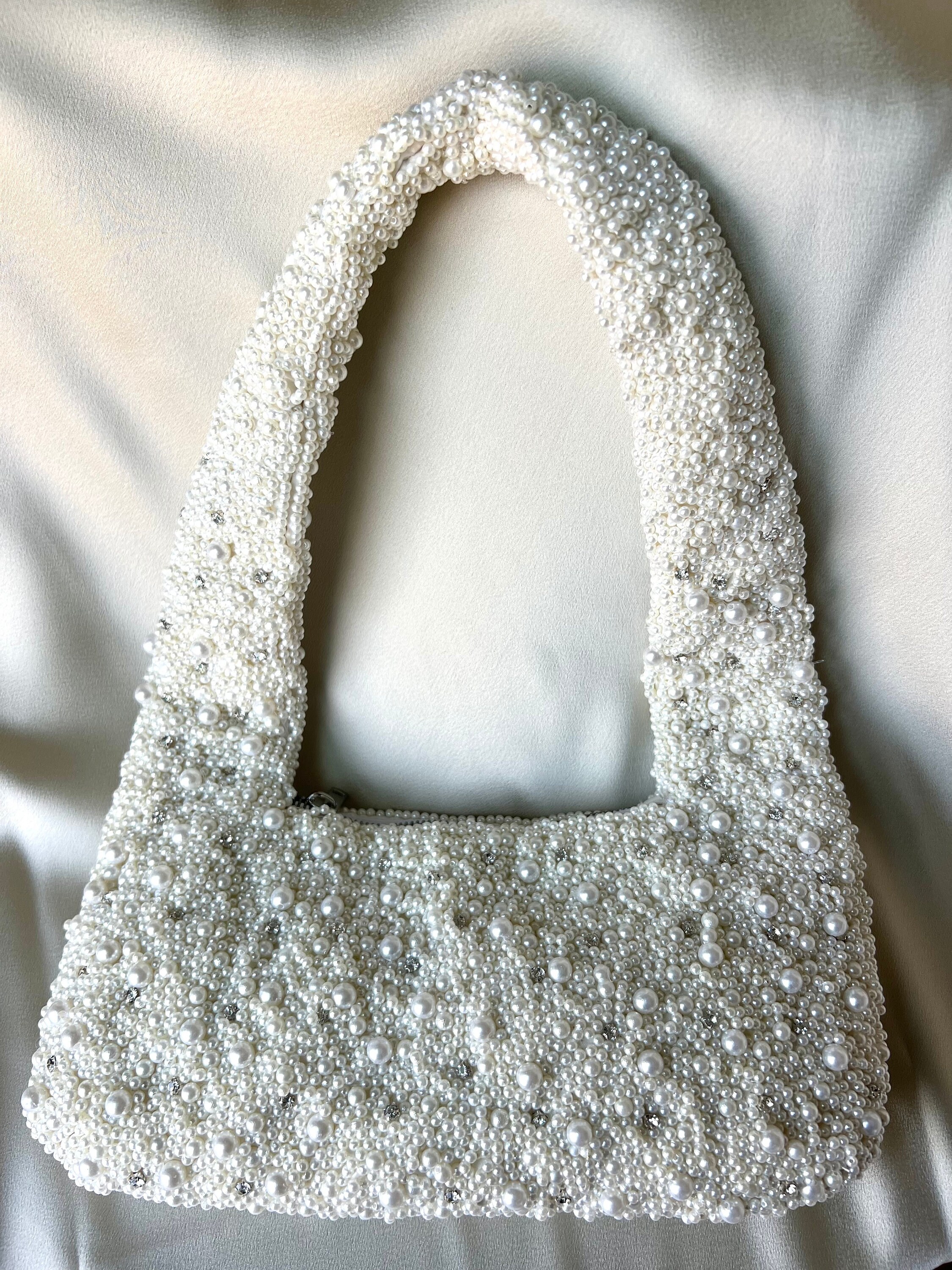 RARE Pearl Purse, Pearls With Crystal Detail, Modern Bride, Wedding ...