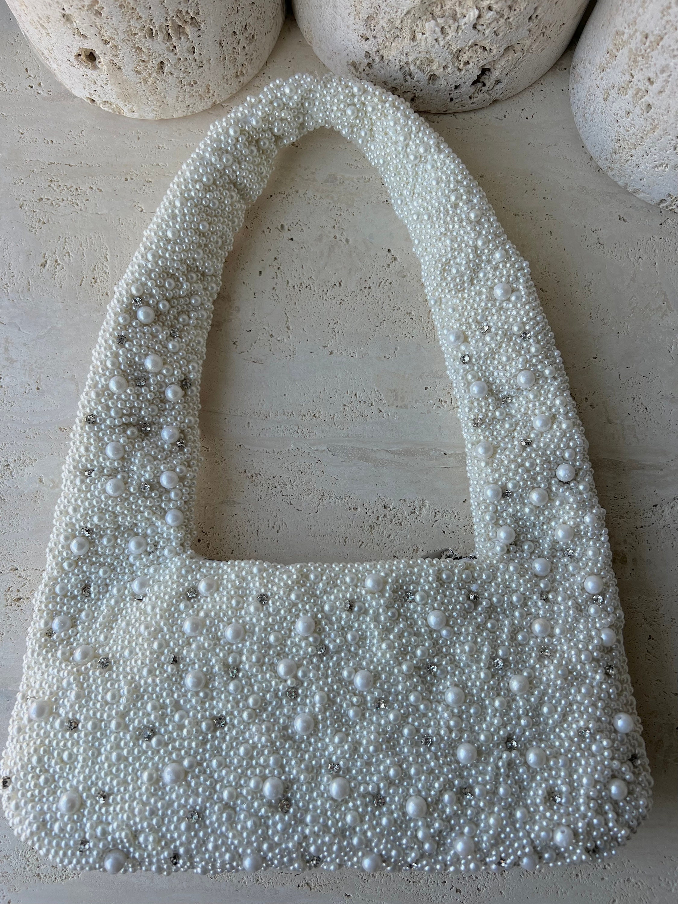 RARE Pearl Purse, Pearls With Crystal Detail, Modern Bride, Wedding ...