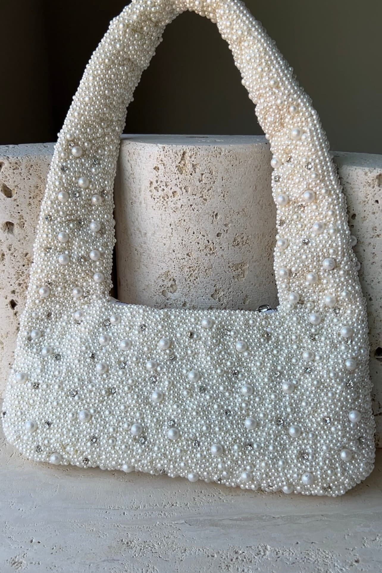 RARE Pearl Purse, Pearls With Crystal Detail, Modern Bride, Wedding ...