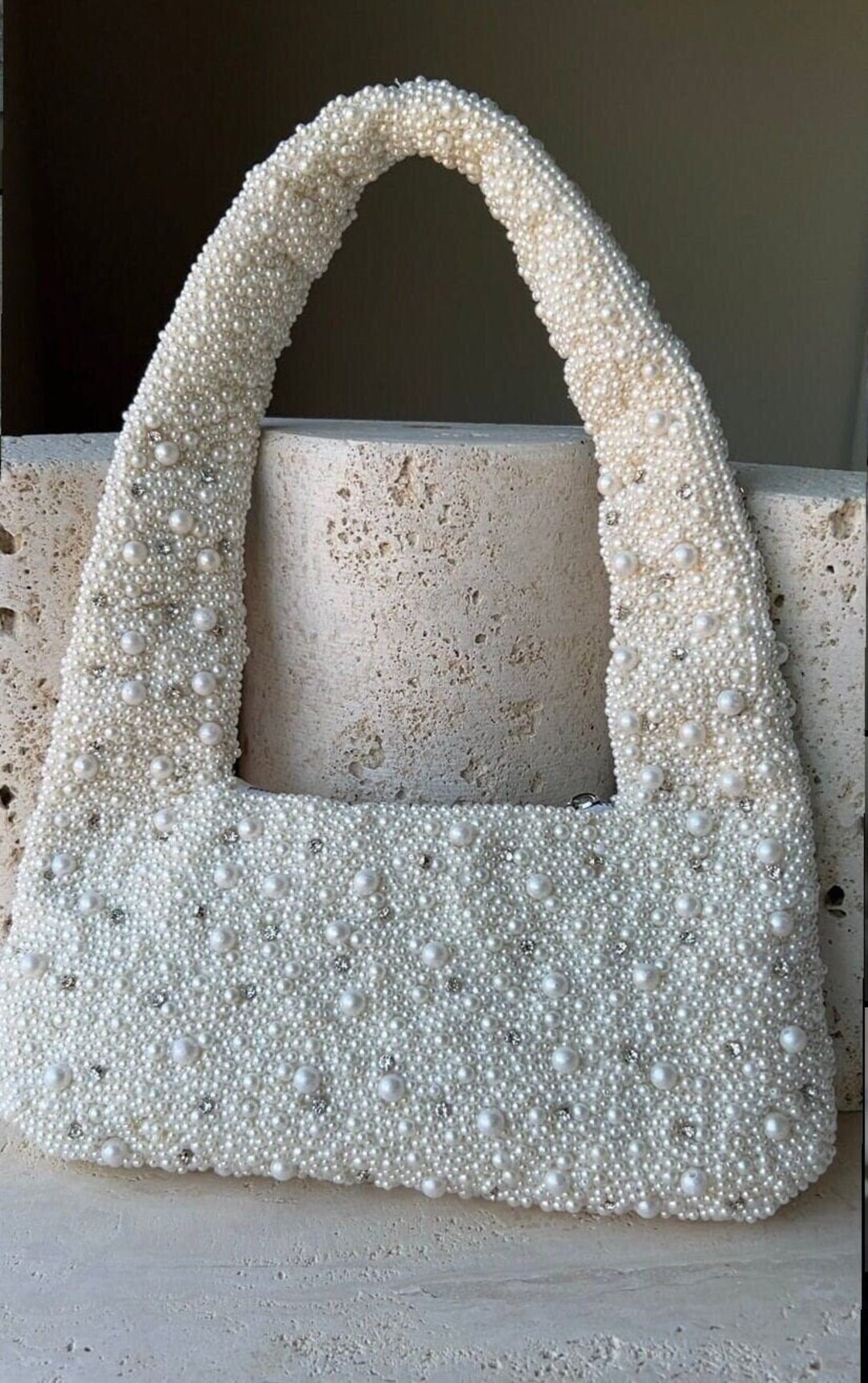 RARE Pearl Purse, Pearls With Crystal Detail, Modern Bride, Wedding ...