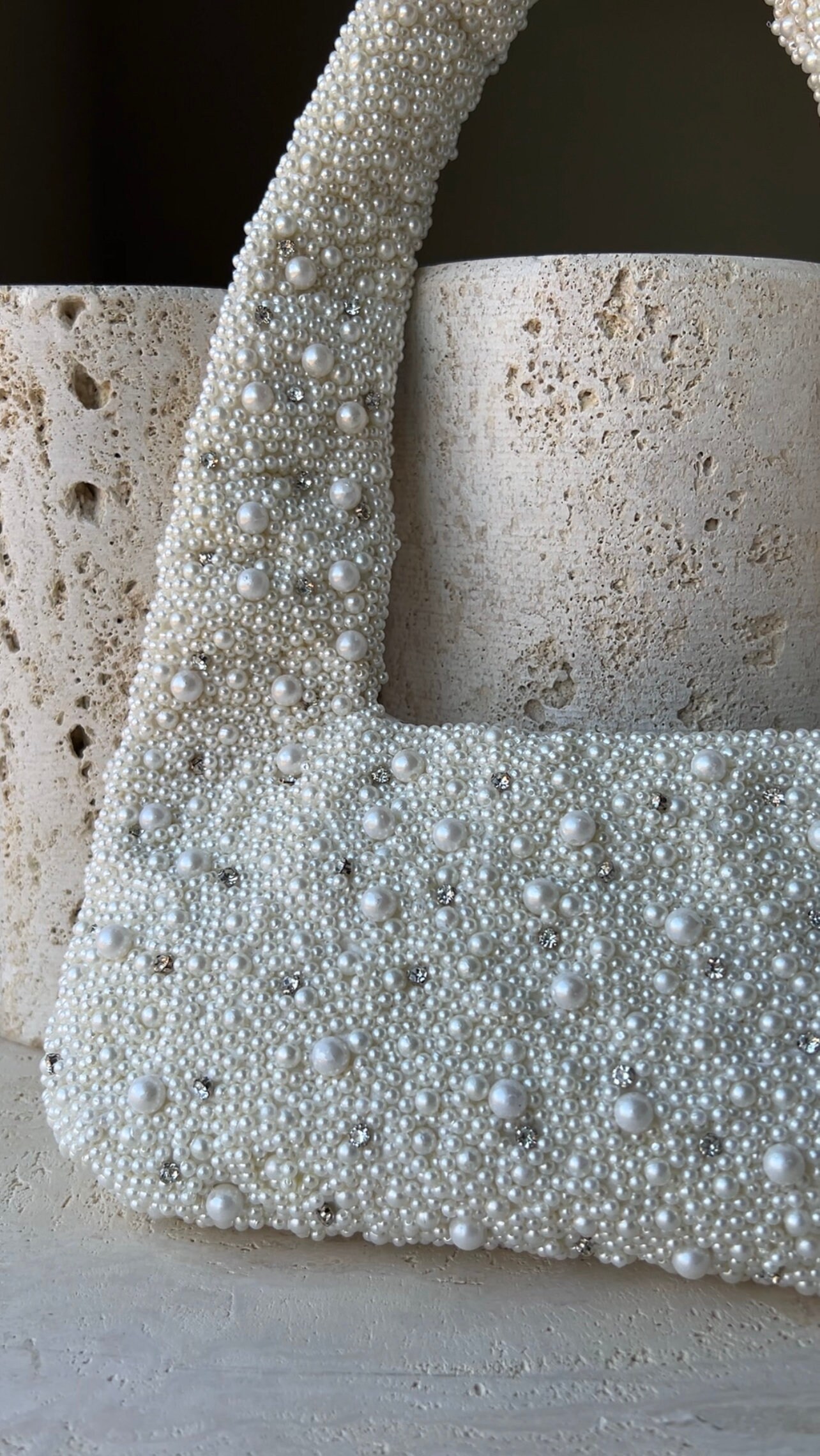 RARE Pearl Purse, Pearls With Crystal Detail, Modern Bride, Wedding ...