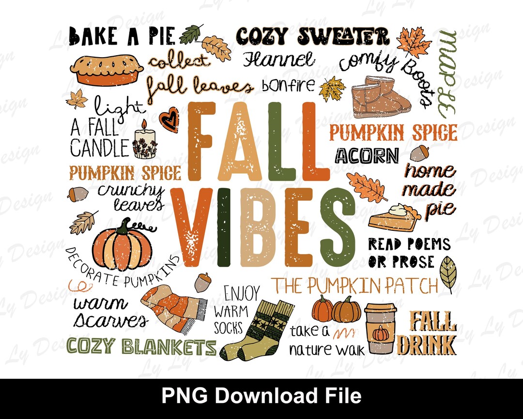 Retro Fall Vibes Png, Fall Vibes Png, Cozy Sweater, Pumpkin Spice ...