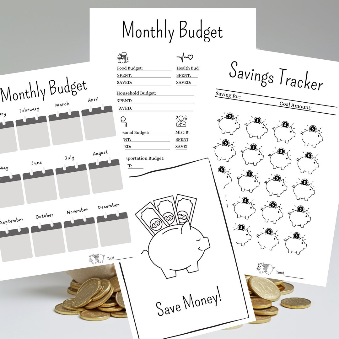 Montly Budget - A5 Journal Page - PRINTABLE Savings Game - Savings ...