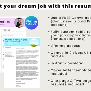 Resume Template Word, Canva Resume, Marine Biology Resume, Academic ...