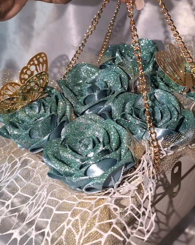 Eternal Glitter Satin Rose - Etsy