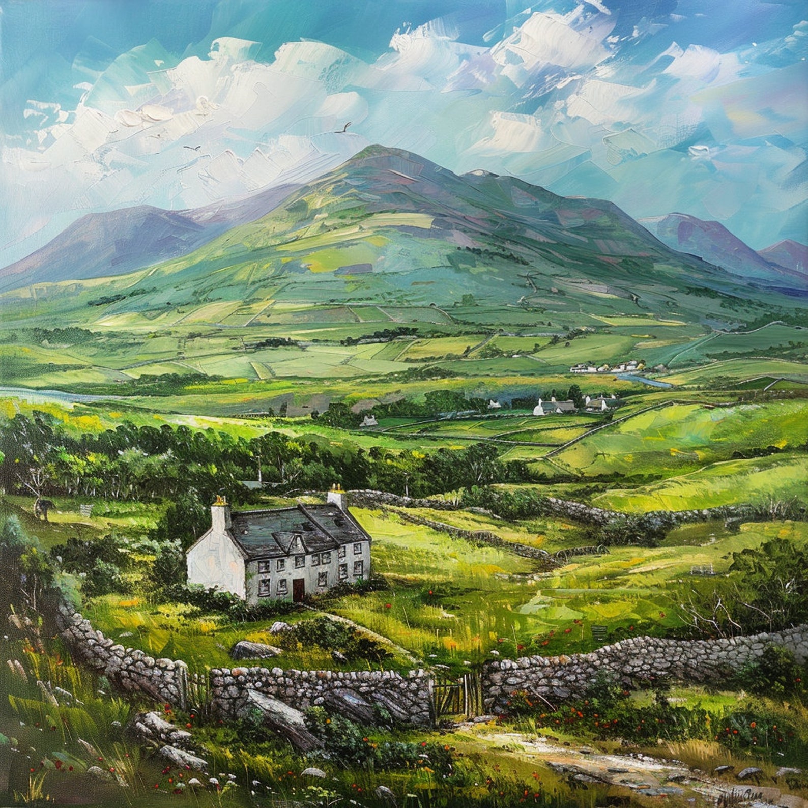 Irish Countryside Landscape Painting - Etsy