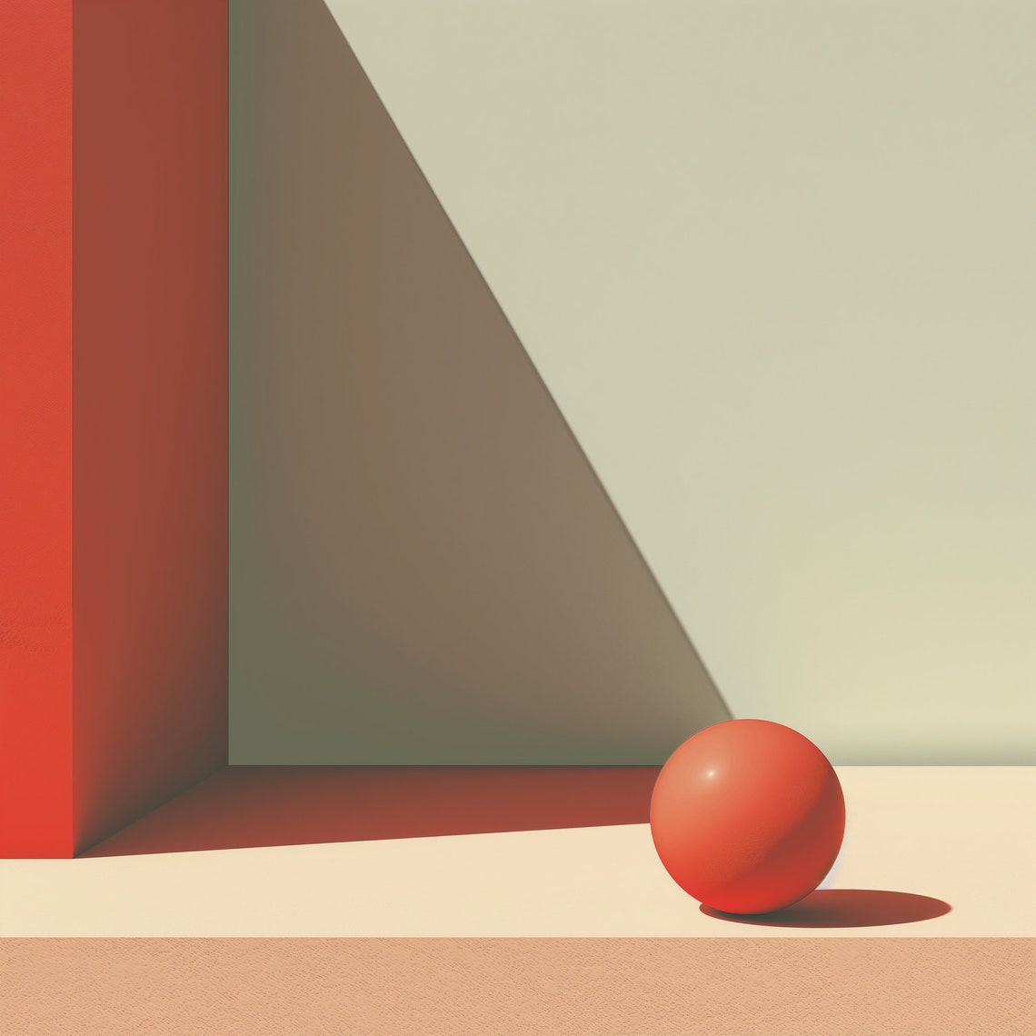 Abstract Nostalgia in Red: 3D Photoreal Illustration With Minimalist ...