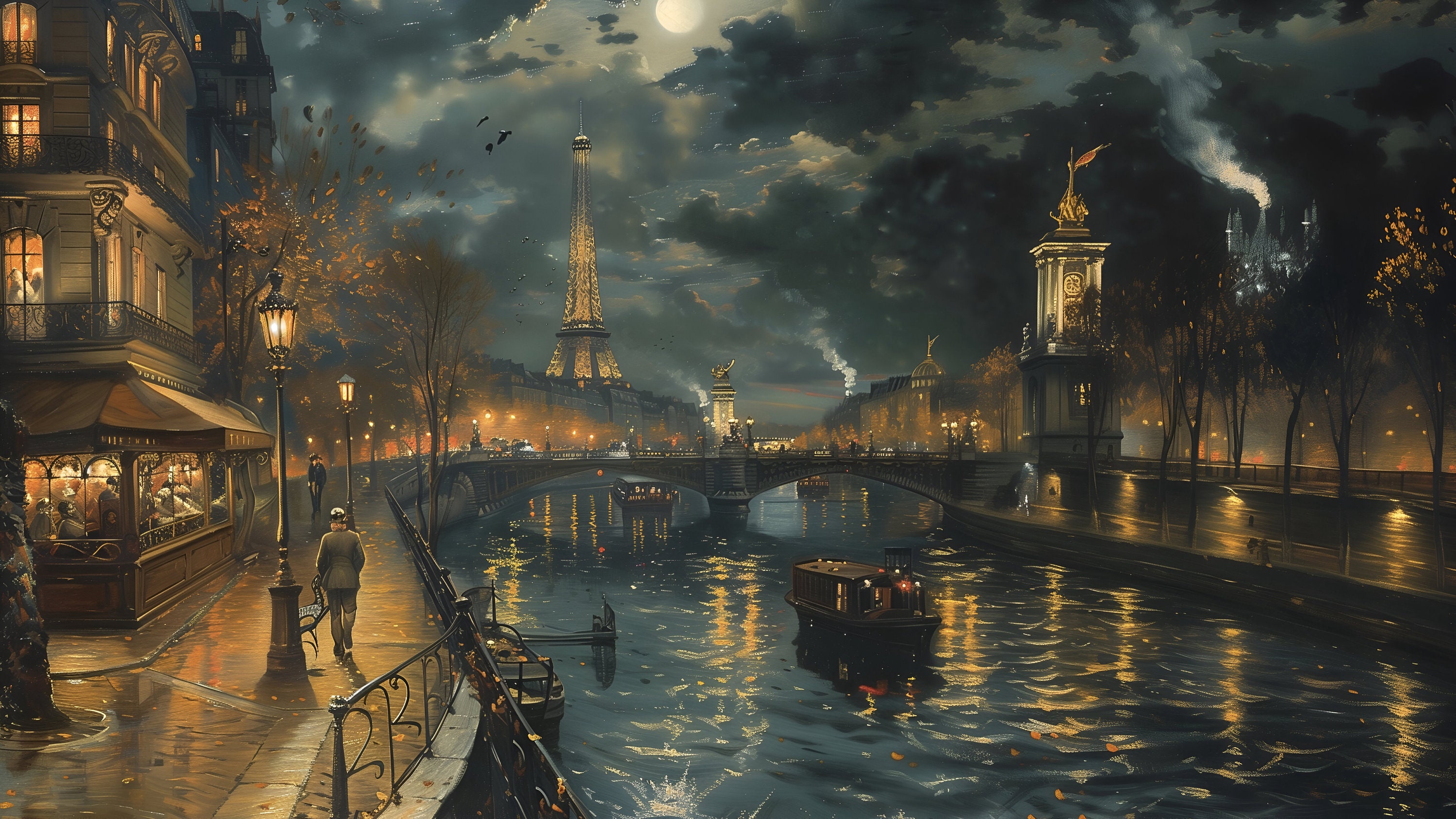 Paris in the 1800s at Night - Etsy