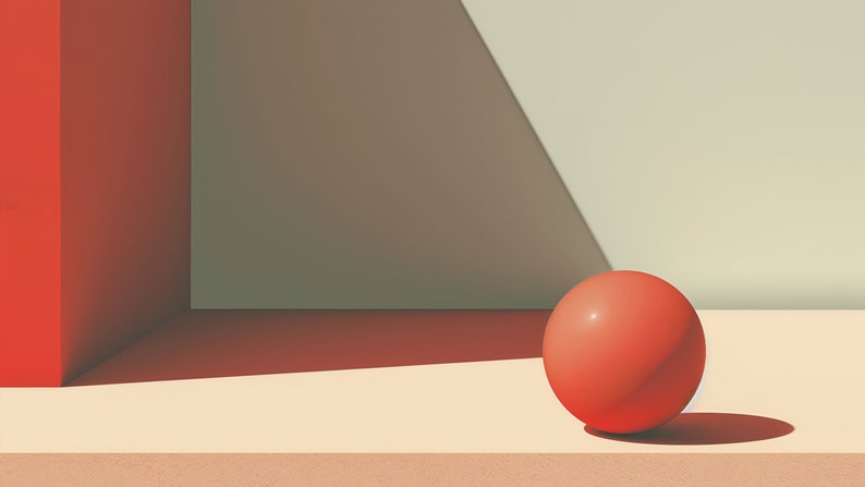 Abstract Nostalgia in Red: 3D Photoreal Illustration With Minimalist ...