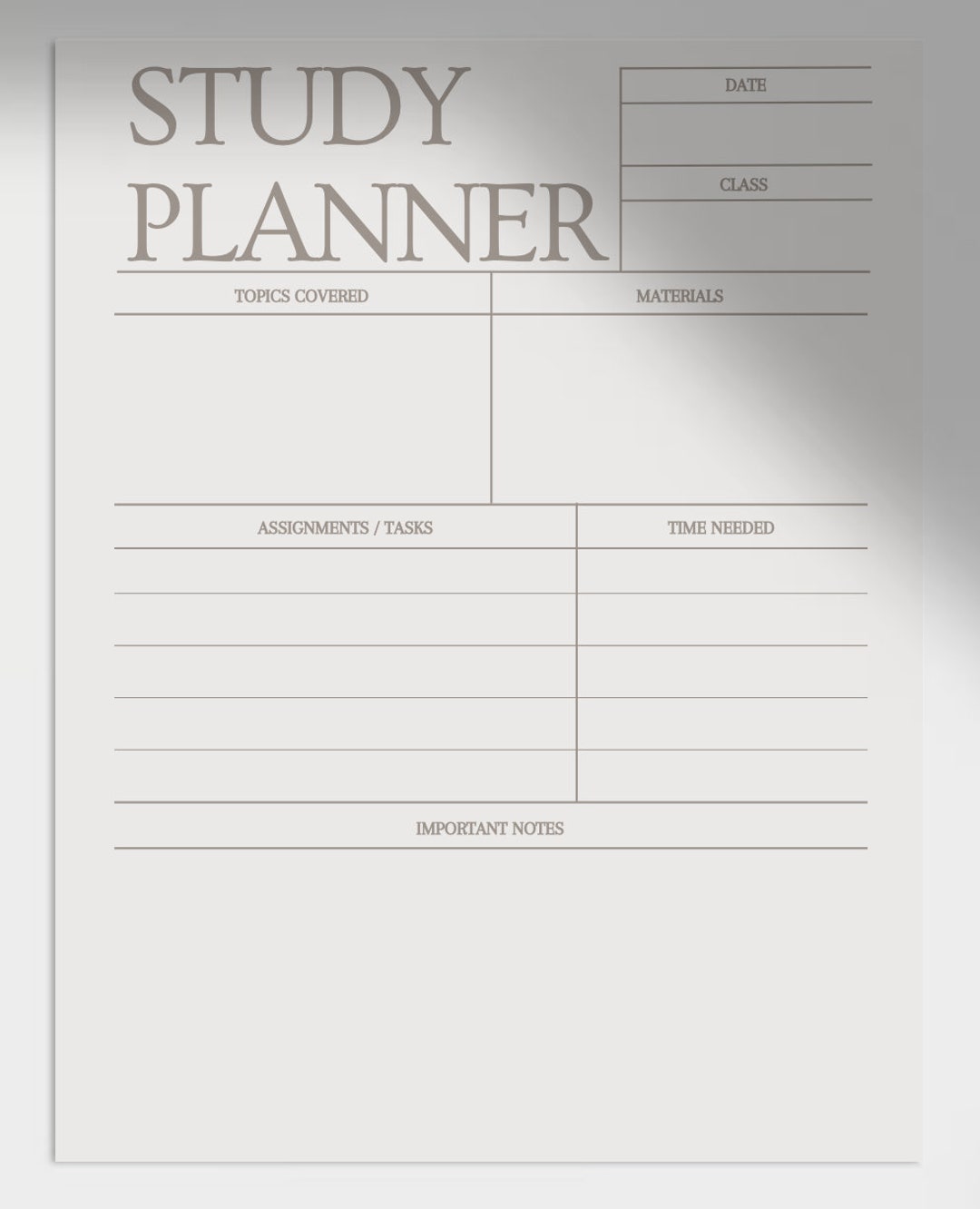 Daily Study Planner Printable & Digital - Etsy