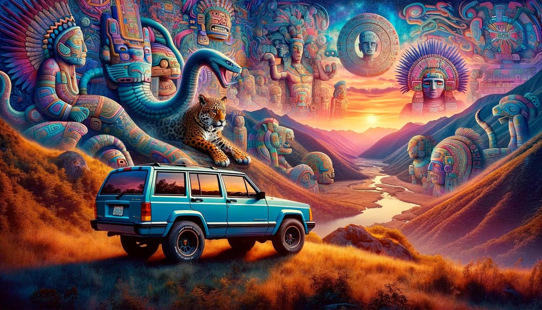 Ancient Aztec Jaguar Spirit Art Surreal Nature Adventure With Cherokee ...