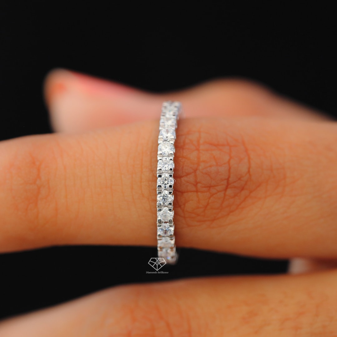 Platinum Lab Grown Diamond Wedding Band, Platinum Ring, 2mm Full ...