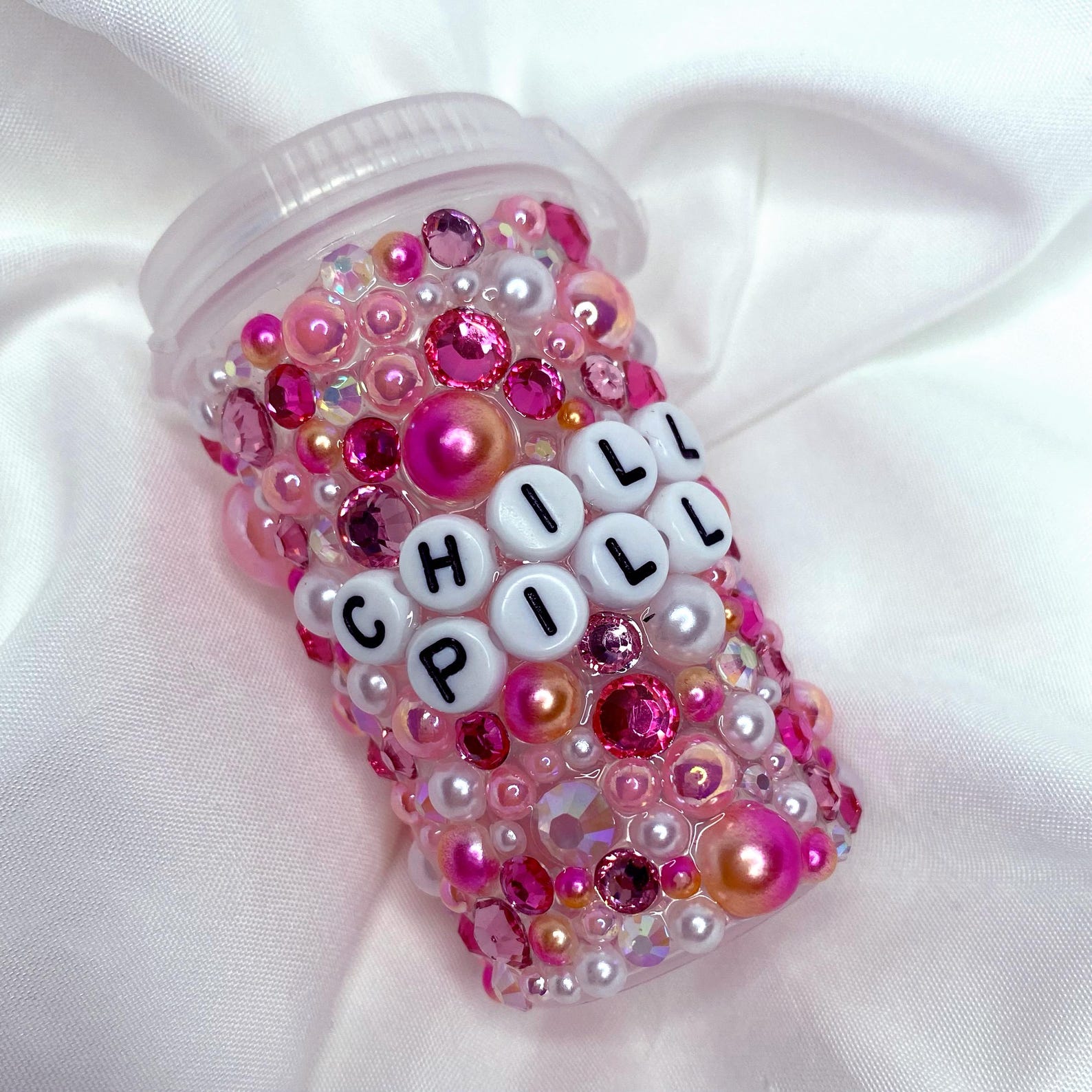 Bedazzled Pill Bottle | Personalized Medication Container | Chill Pill ...