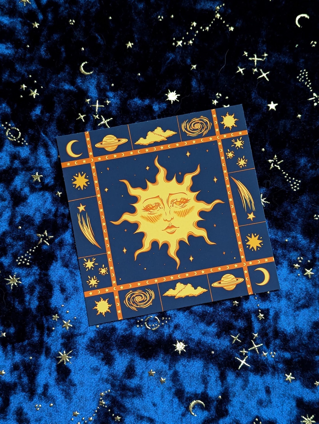 Celestial Sun Mini Print | 5x5 Matte Print | Vintage 90's Whimsigoth ...