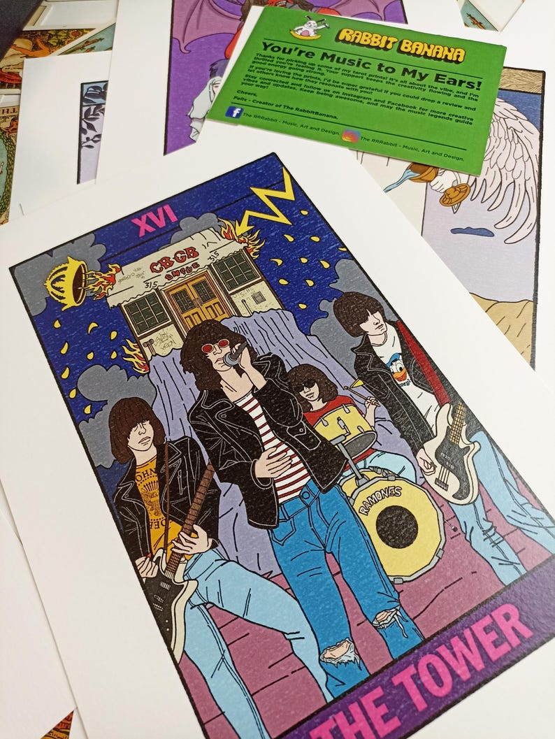 Ramones Poster – Ta-rock Tarot Art Print - Etsy