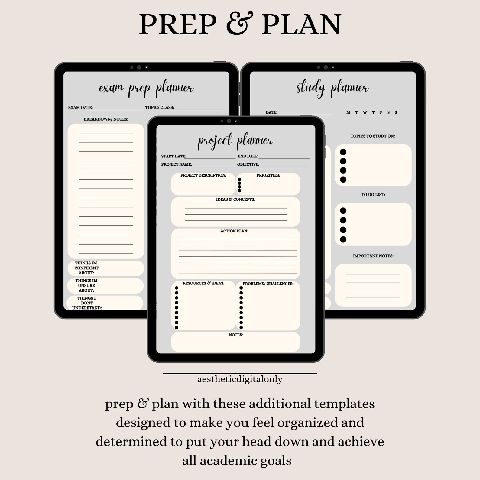 EDITABLE Student Digital Planner Academic Planner College Planner ...