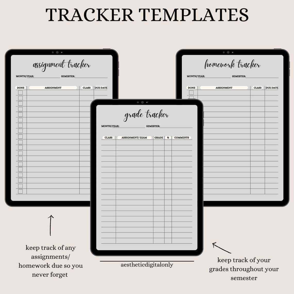 EDITABLE Student Digital Planner Academic Planner College Planner ...