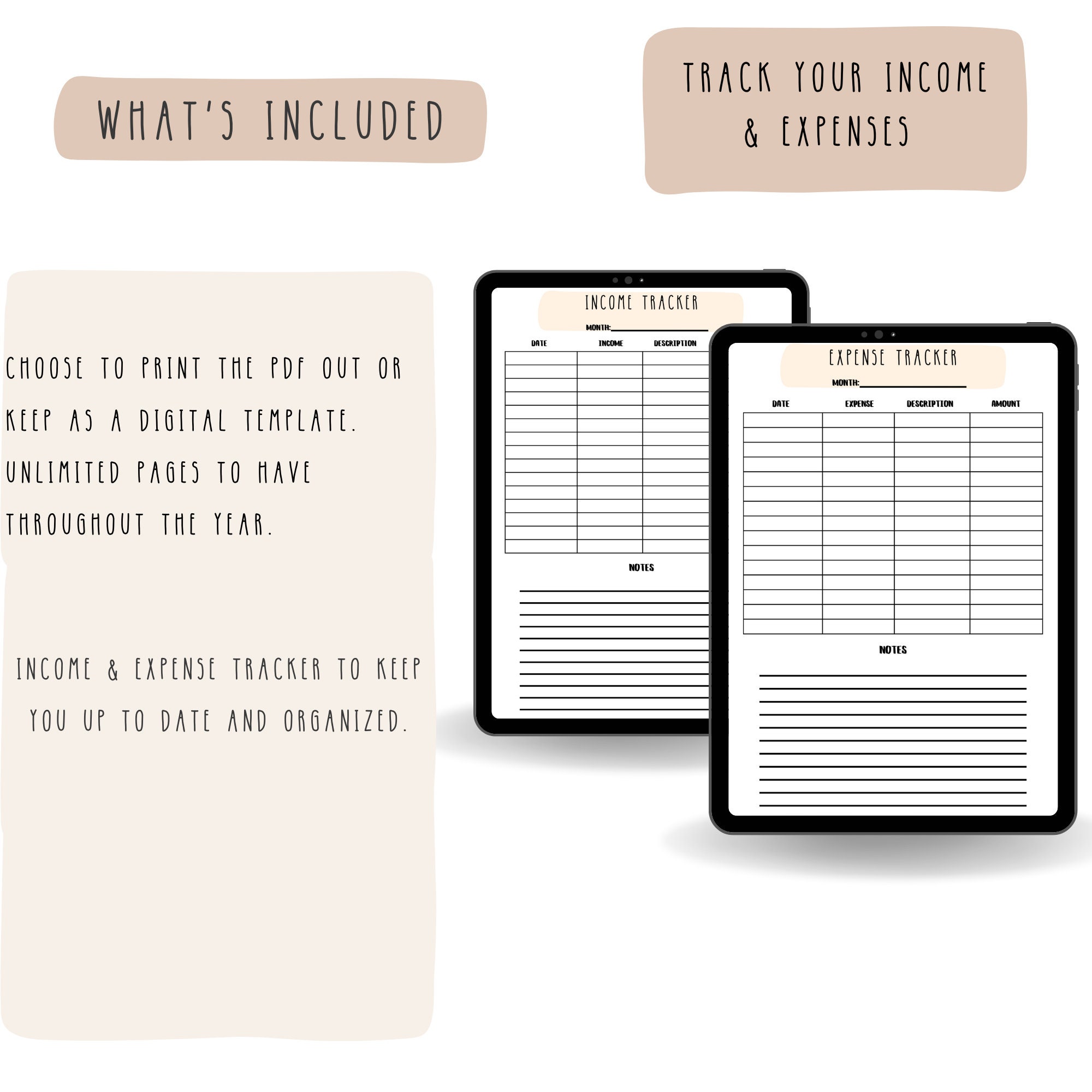 Income and Expense Tracker | Monthly Expense Tracker | Spending Tracker ...
