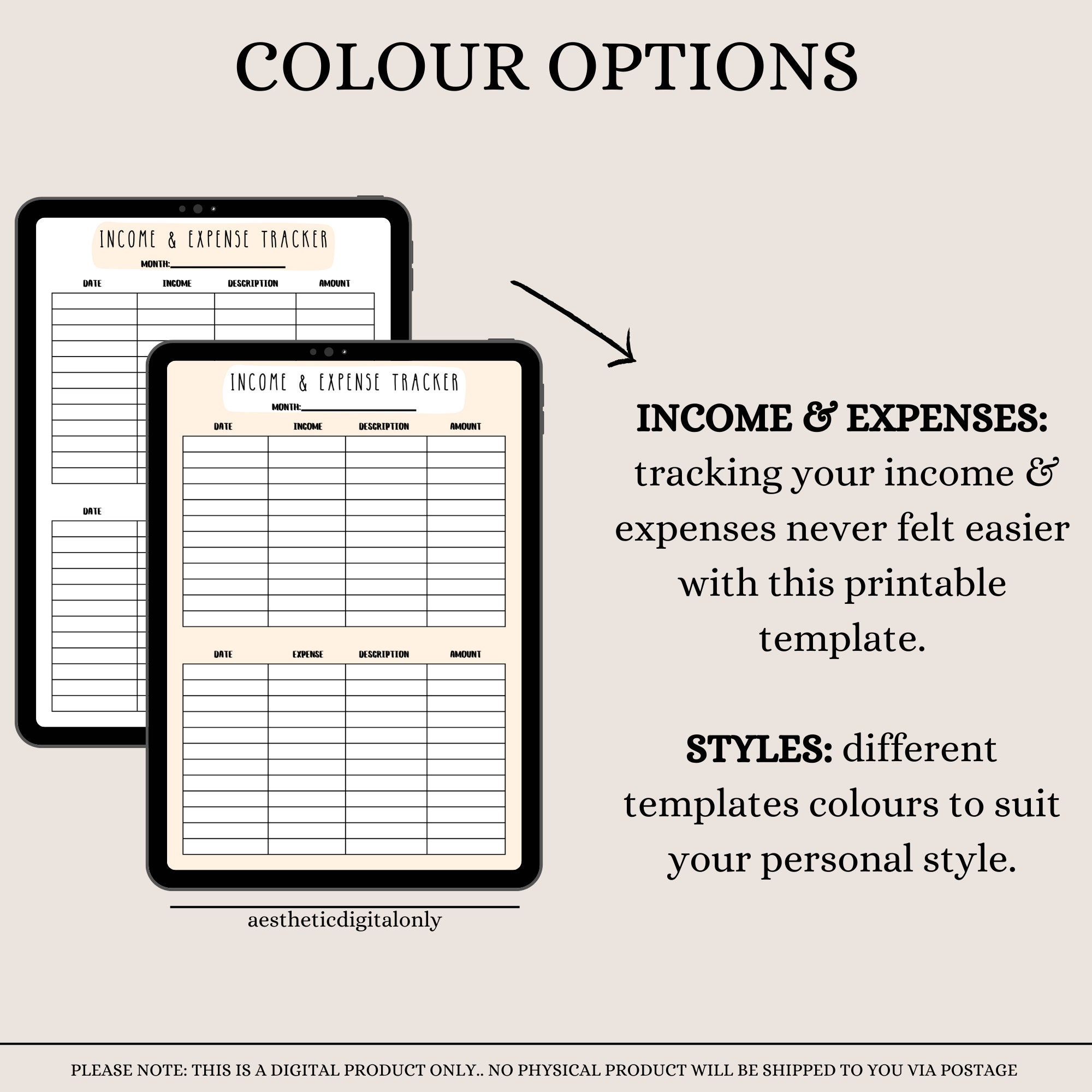 Income and Expense Tracker | Monthly Expense Tracker | Spending Tracker ...
