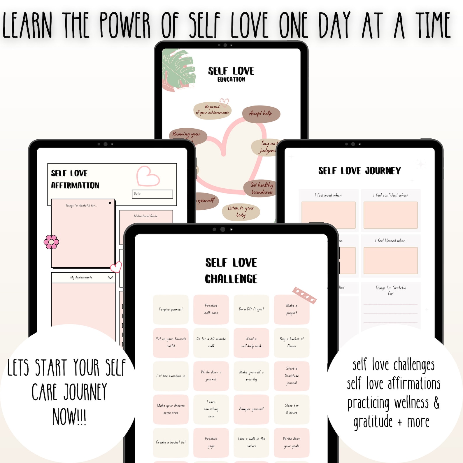 Digital Self Care Planner 2024 Self Care Planner Self Love Journal Self ...