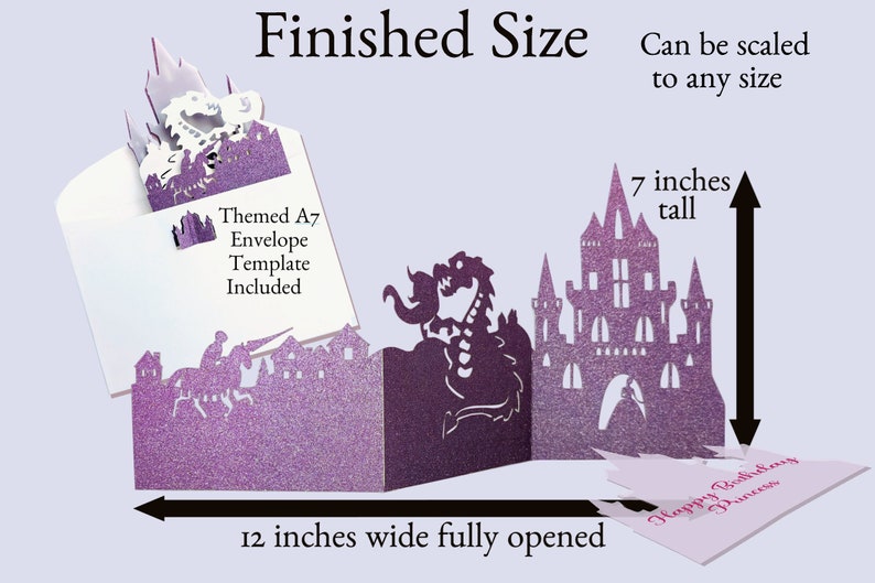 Princess Castle Card, 3D SVG Craft, SVG Digital Template Card, Handmade ...