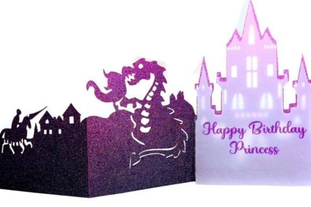 Princess Castle Card, 3D SVG Craft, SVG Digital Template Card, Handmade ...