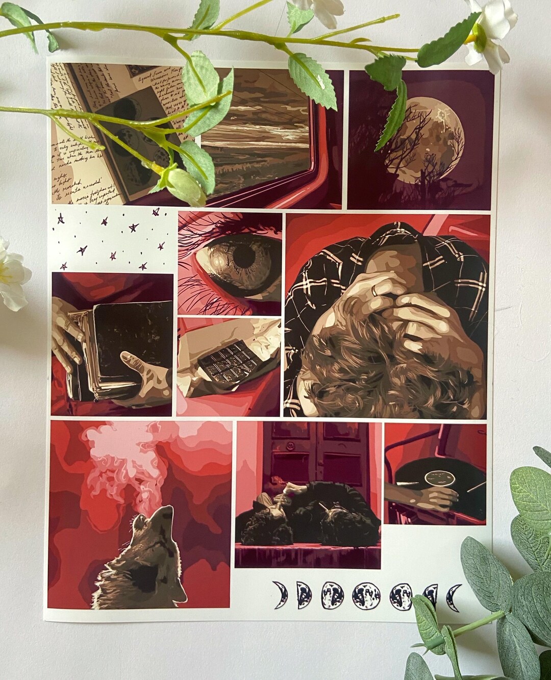 Remus Art Print | Lupin Aesthetic | Moony Red and Beige Fan Art ...