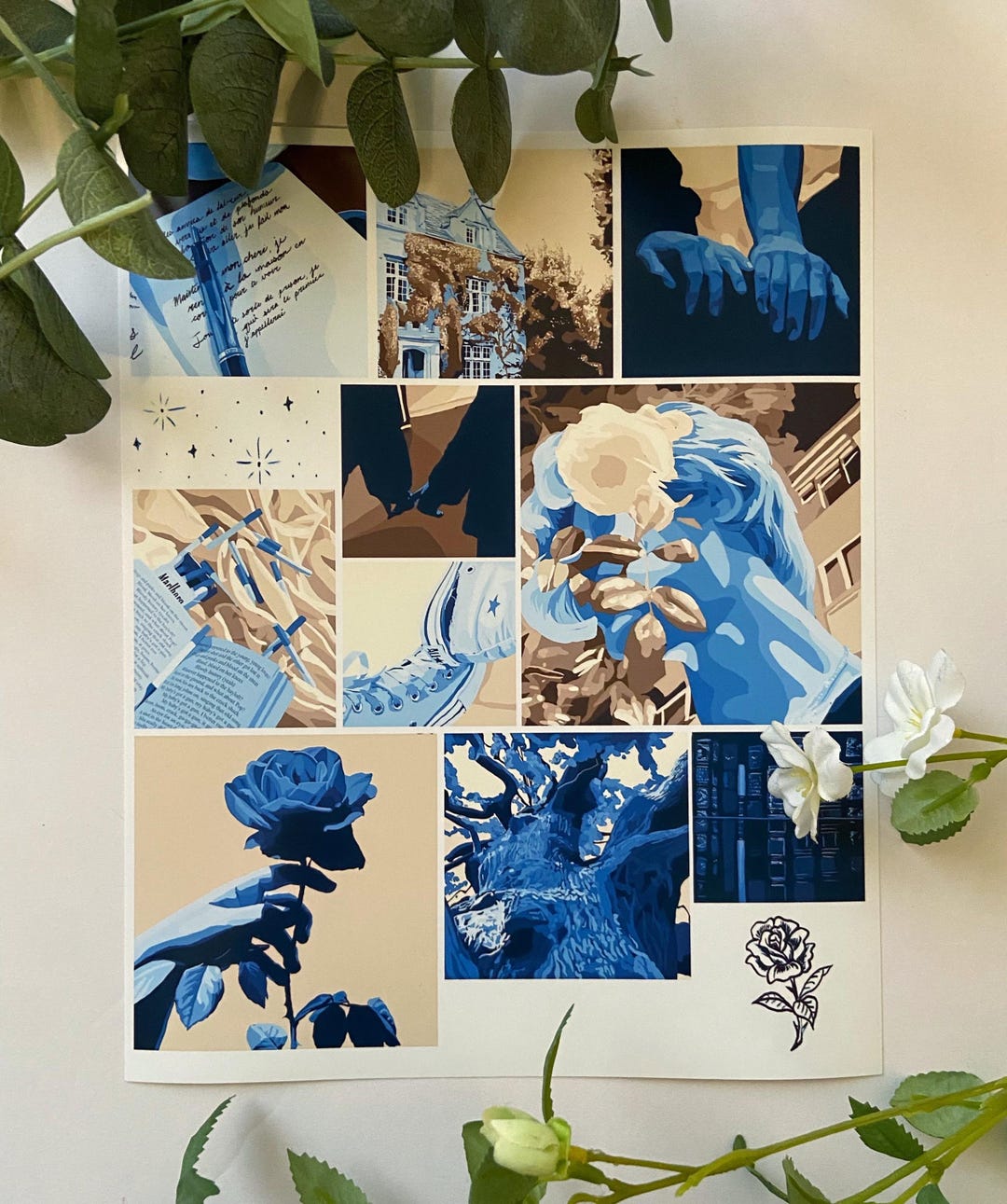 Evan Art Print | Rosier Aesthetic | Rosekiller Blue and Beige Fan Art ...