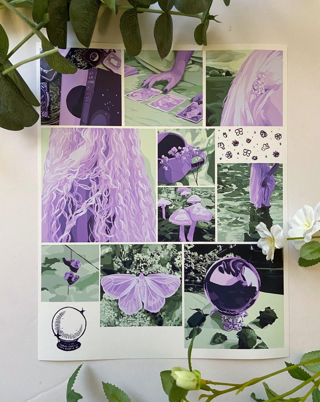 Pandora Lovegood Art Print | Luna Green & Purple Aesthetic, 8x10 - Etsy