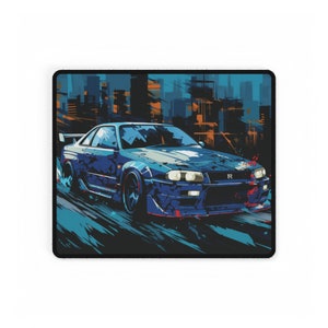 Nissan GTR Like Car Mouse Pad, Custom Car Gaming Pad, Blue Euro Car ...