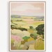 Summer Landscape Print, Abstract Landscape Painting, Fields and Flowers ...