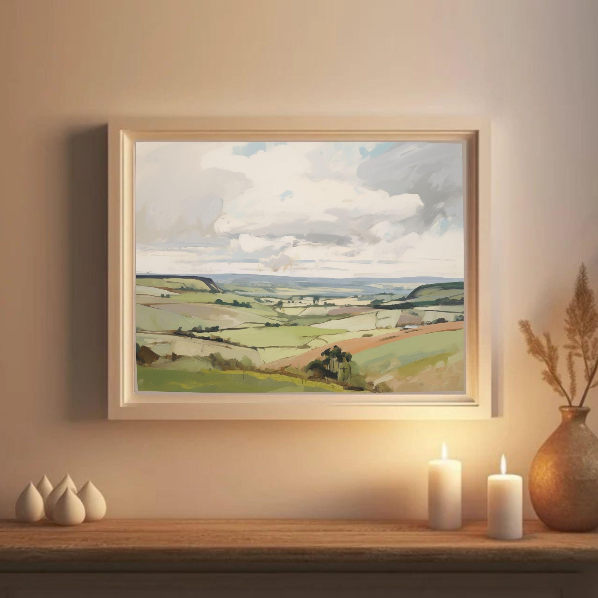 Modern Abstract Landscape Painting, Large Landscape Print, Abstract ...